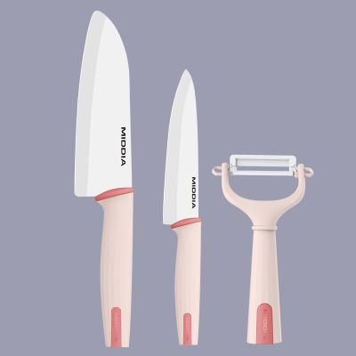 China MIDDIA 3 Piece Zirconia Ceramic Knife Set 5.5 Inch 4.5 Inch Peeler Kitchen Knives for sale