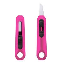 China Zirconia Ceramic Utility Knife 32mm Blade Retractable Safety Cutter for Cardboard Leather for sale