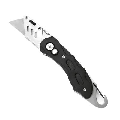 China PP Handle Folding Pocket Knife 5 Blades Stainless Steel Safety Box Cutter 60mm Blade for sale