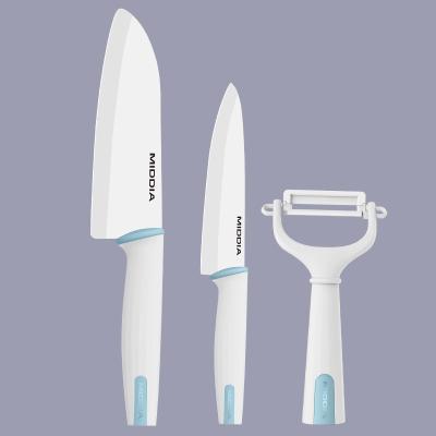 China 3 Piece Ceramic Knife Set 5.5 Inch 4.5 Inch Peeler Zirconia Blade Kitchen for sale