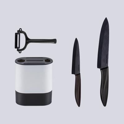 China Ceramic Knife Set 6 Inch Chef Knife 4.5 Inch Fruit Cutter Peeler Zirconia Blade PP Handle for sale