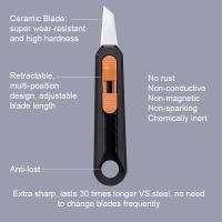China MIDDIA Safety Ceramic Box Cutter with Sawtooth Blade 32mm for Cardboard Cutting for sale