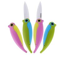 China Zirconia Ceramic Fruit Knife 3 Inch Blade PP Handle Parrot Mini Pocket Folding Knife for sale