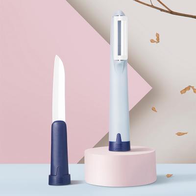 China Versatile 2 In 1 Ceramic Paring Peeler Fruit Knife White Blade for Kitchen by MIDDIA for sale