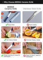 China Versatile 2 In 1 Ceramic Paring Peeler Fruit Knife White Blade for Kitchen by MIDDIA for sale