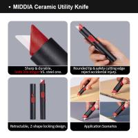 China MIDDIA Mini Retractable Box Cutter Zirconia Ceramic Blade 10.7mm Safety Knife for sale