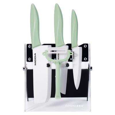 China 5 Piece Ceramic Knife Set with 4.5 Inch Fruit Knife and Peeler Zirconia Blade Kitchen Cutlery for sale