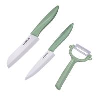 China Professional Grade Ceramic Fruit Kit Set Knife Peeler with Cutting Board White Blade for sale