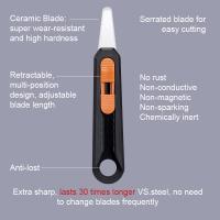 China 25mm Ceramic Safety Snap Off Utility Knife Cardboard Cutter with Box Opener 111mm Handle for sale