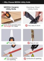 China 25mm Ceramic Safety Snap Off Utility Knife Cardboard Cutter with Box Opener 111mm Handle for sale