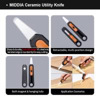 China 25mm Ceramic Safety Snap Off Utility Knife Cardboard Cutter with Box Opener 111mm Handle for sale