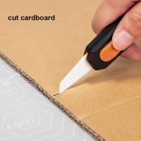 China Ceramic Box Cutter Utility Knife 32mm Blade Retractable Safety Cutter for Cardboard Carpet for sale