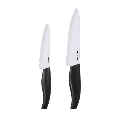 China MIDDIA Zirconia Ceramic Knife Set 2 Piece 6 Inch 4.5 Inch White Black PP Handle for sale