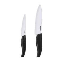 China Ceramic Knife Set 2 Piece Zirconia Oxide Blade 6 Inch 4 Inch Kitchen Knives with Black Handle for sale