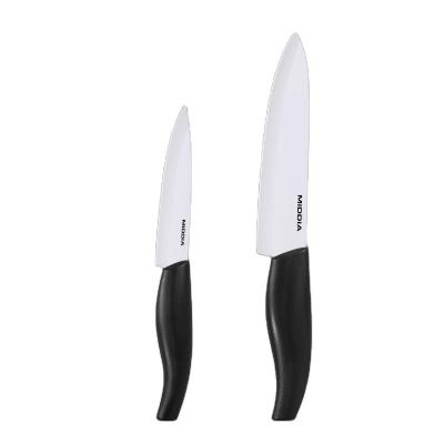 China Ceramic Knife Set 2 Piece Zirconia Oxide Blade 6 Inch 4 Inch Kitchen Knives with Black Handle for sale