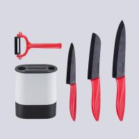 China Ceramic Knife Set 5 Inch Santoku and 4.5 Inch Fruit Cutter Zirconia Blade Kitchen Knives for sale