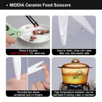 China Customizable MIDDIA 3 Inch Ceramic Pizza Cutting Scissors with OEM/ODM Advantage for sale