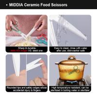 China 2 Inch Zirconia Ceramic Blade Food Scissors Baby Kitchen Cutting Tool 40x Wear Resistant for sale