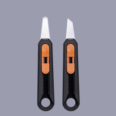 China Retractable Ceramic Utility Knife 32mm Blade Zirconia PP Handle Safety Cutter for sale