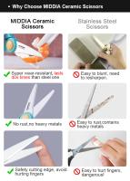 China Middia Zirconia Ceramic Food Scissors 2.5 Inch Baby Cutting Scissors Non Rust Kitchen Shears for sale