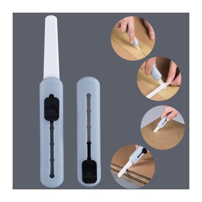 China Retractable Ceramic Box Opener Utility Knife 65mm Blade Zirconia Cutter for sale