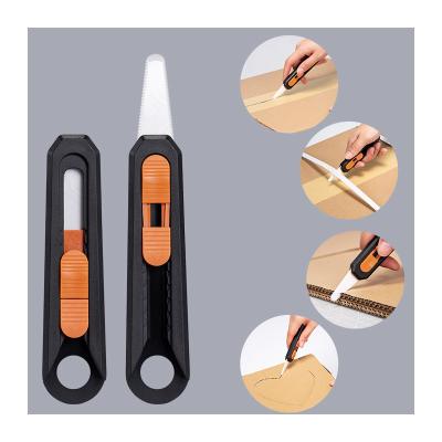 China Zirconia Ceramic Utility Knife Box Cutter Retractable Blade 32mm PP Handle for sale