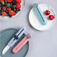 China MIDDIA Ceramic Retractable Fruit Knife 19cm Zirconia Blade PP Handle Custom Colors for sale