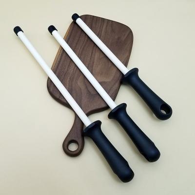 China Custom Alumina Ceramic Honing Rod Knife Sharpener Stick 20cm White for sale