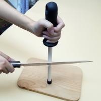 China Custom Alumina Ceramic Honing Rod Knife Sharpener Stick 20cm White for sale