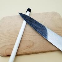 China Custom Alumina Ceramic Honing Rod Knife Sharpener Stick 20cm White for sale