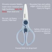 China Zirconia Ceramic Blade Kitchen Scissors 2.5 Inch Pink Handle Food Grade Baby Safe for sale