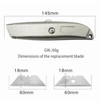 China Stainless Steel Blade Utility Knife 14.5cm Box Cutter for Cardboard and Tape Cutting for sale