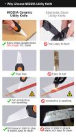 China PP Handle Ceramic Utility Knife with Retractable Blade and Portable Safety Box Cutter for sale