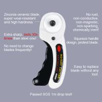 China MIDDIA Ceramic Rotary Cutter 45mm Fabric Cutting Tool with Safety Lock Ergonomic Handle for sale