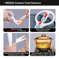 China MIDDA 2.5 Inch Ceramic Scissors Zirconia Blade Kitchen Scallion Cutter Herb Spices for sale