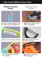 China Kitchen Essential Manual Retractable Ceramic Fruit Peeler with Zirconia Oxide Blade for sale
