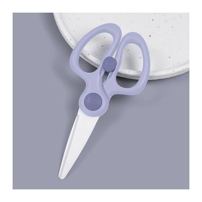 China Zirconia Ceramic Food Scissors 2.5 Inch Safety Child Lock Kitchen Scissors for Cutting Meat Vegetables for sale