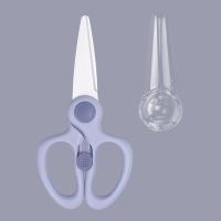 China 2.5 Inch Ceramic Food Scissors Zirconia Blade Kitchen Cut Herb Scallion Cutter Pink Handle for sale