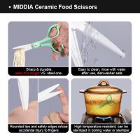China 2 Inch Zirconia Ceramic Food Scissors PBT Handle Kitchen Cutlery for Salad Baby for sale