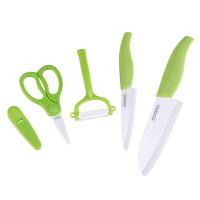 China PP Handle MIDDIA Ceramic Sushi Chef Knife Set 5.5 inch 4.5 inch with Peeler Scissors Black White for sale