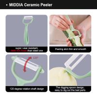 China Zirconia Ceramic Fruit Peeler 14x7.5cm Non Rust Kitchen Peeling Tool by MIDDIA for sale