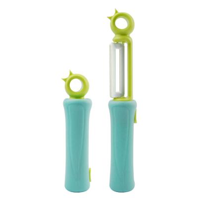 China Manual Retractable Ceramic Peeler 17cm Zirconia Blade Kitchen Fruit Vegetable Peeler for sale