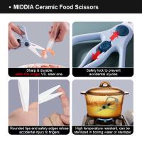 China Zirconia Ceramic Baby Food Scissors 2.5 Inch Safety Toddler Kitchen Scissors BPA Free for sale
