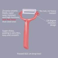 China MIDDIA Ceramic Fruit Peeler 13.8 cm Zirconia Blade Kitchen Vegetable Peeler White Handle for sale