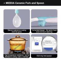 China Zirconia Ceramic Baby Spoon 16.3cm Food Grade PP Handle BPA Free OEM Custom for sale