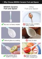 China Customized Ceramic Baby Feeding Spoon 16.3cm BPA Free Dishwasher Safe by MIDDIA for sale