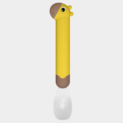 China MIDDIA Zirconia Baby Feeding Spoon 105mm Food Grade PP BPA Free Cute Giraffe Design for sale