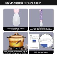 China MIDDIA Zirconia Baby Feeding Spoon 105mm Food Grade PP BPA Free Cute Giraffe Design for sale