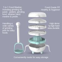 China MIDDIA 7-in-1 Manual Food Processor Blue Grinding Bowl Set 17.7x11.6 cm BPA-Free for Homemade Baby Food for sale