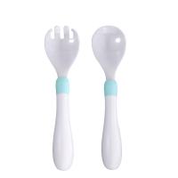 China Zirconia Ceramic Baby Spoon Set 14cm Food Grade PP Handle BPA Free Portable Cutlery for sale